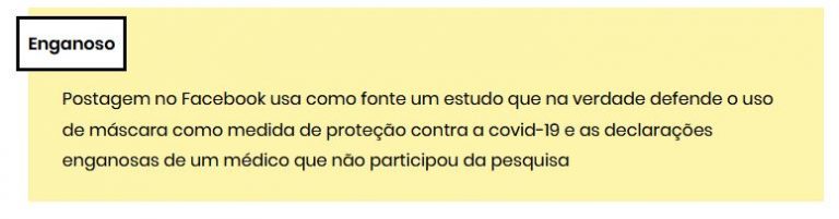 Estudo recomenda o uso de máscara, ao contrário do que sugere deputada ... Estudo recomenda o uso de máscara, ao contrário do que sugere deputada ...